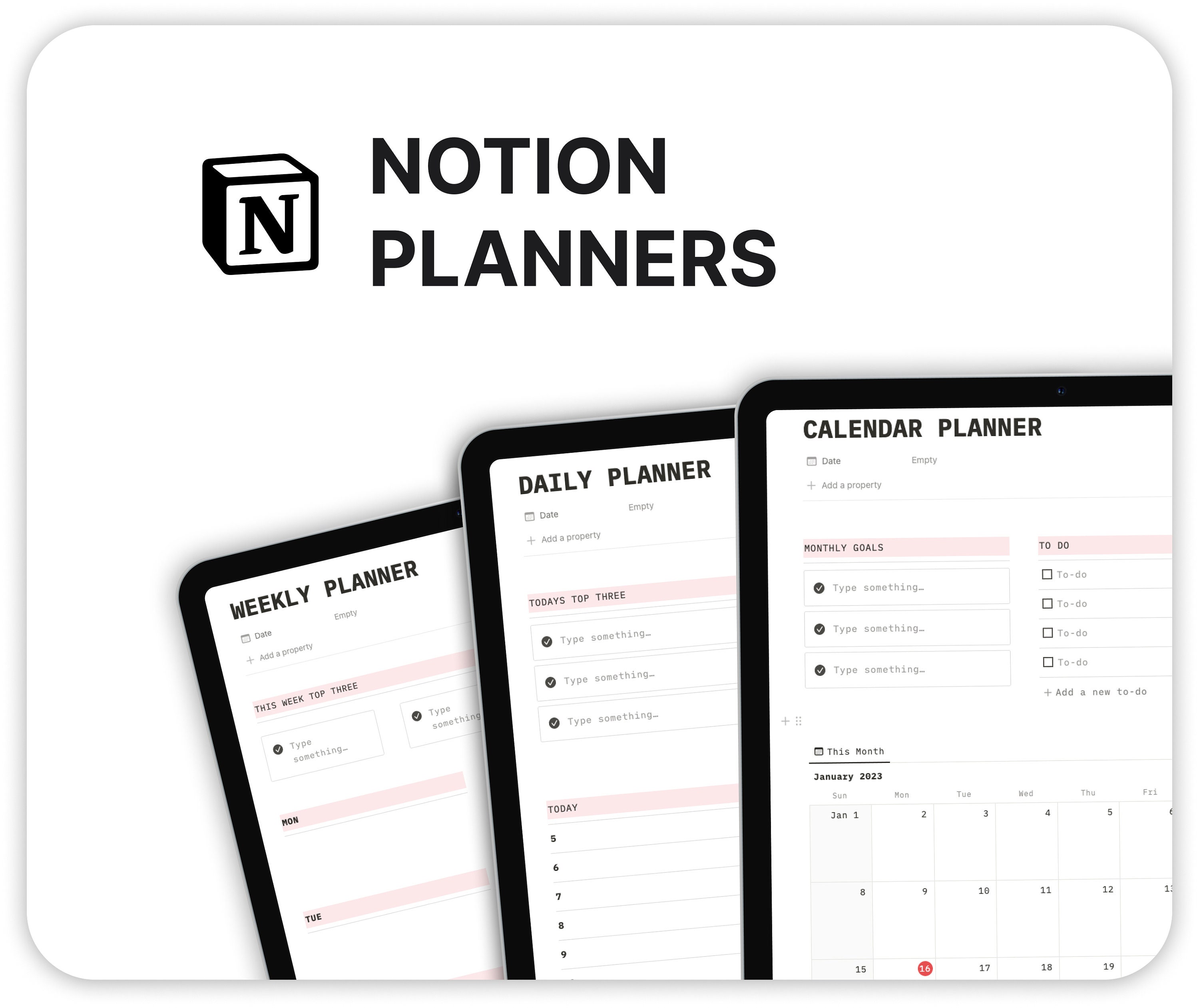 Notion Template | DAILY, WEEKLY, MONTHLY Planner | Minimal Planner ...