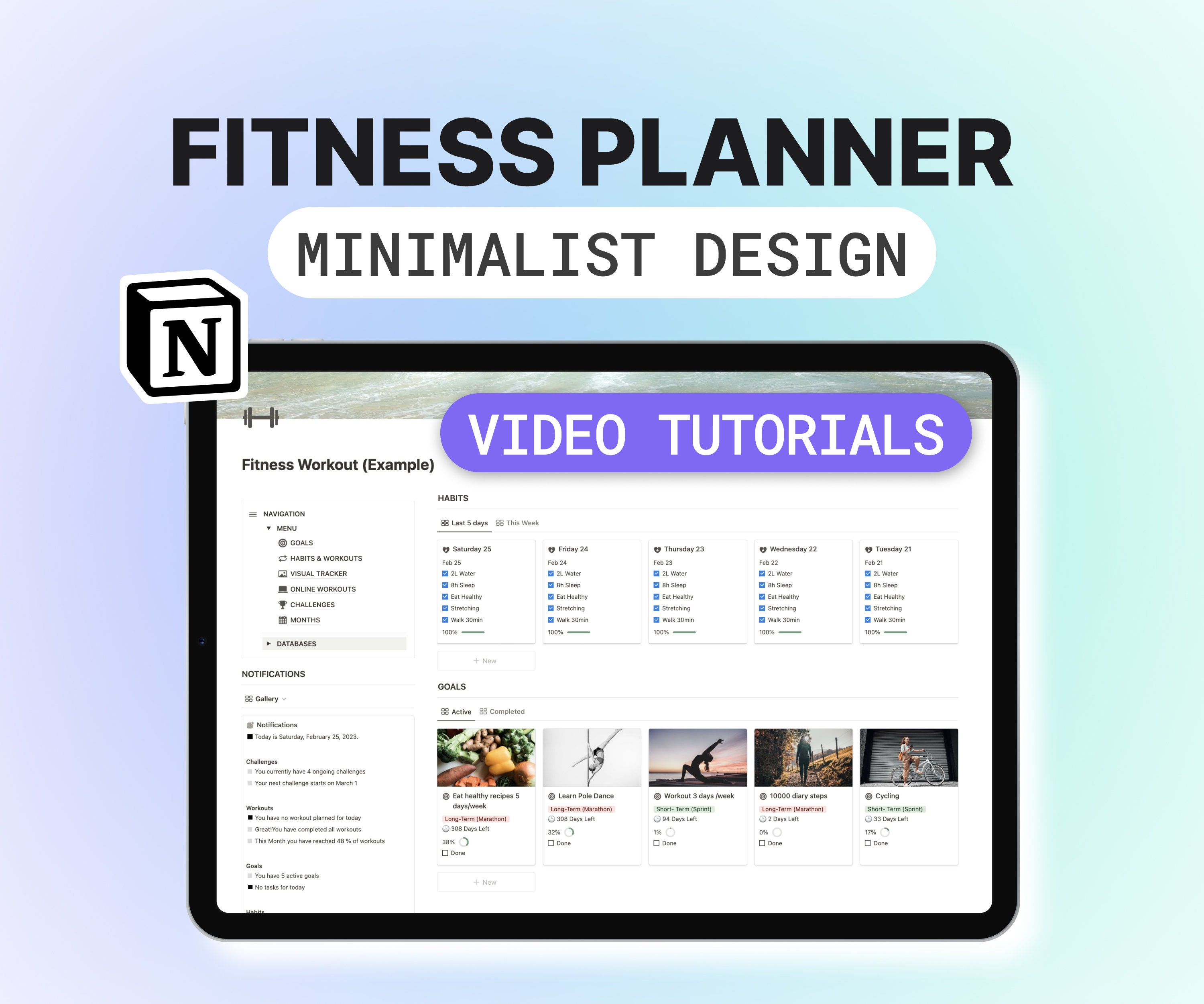 Notion Template Fitness Planner Notion Workout Template Notion ...
