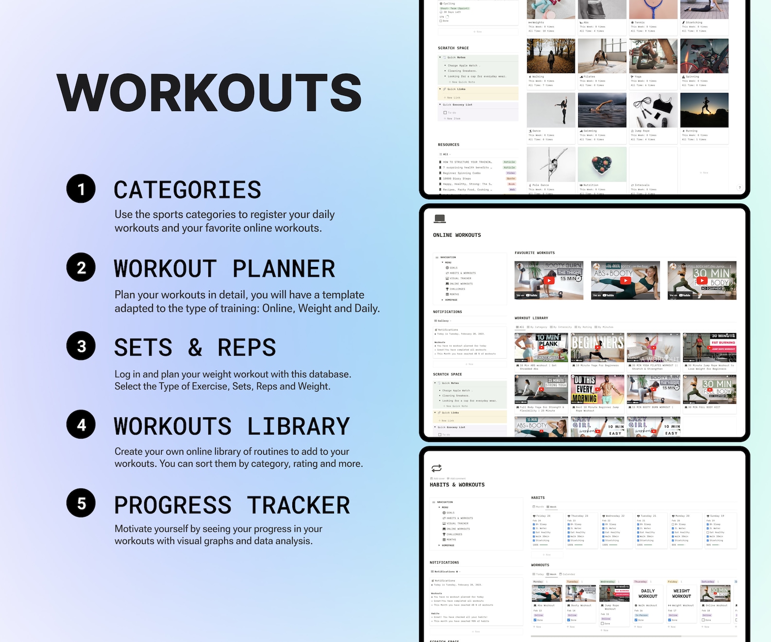 Notion Template Fitness Planner Notion Workout Template Notion ...