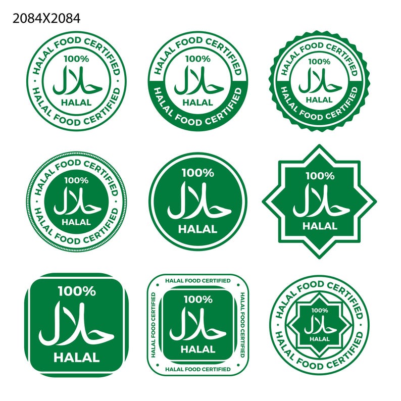 Halal Sticker SVG PNG | Islamic Halal Logo Design | Printable Label ...