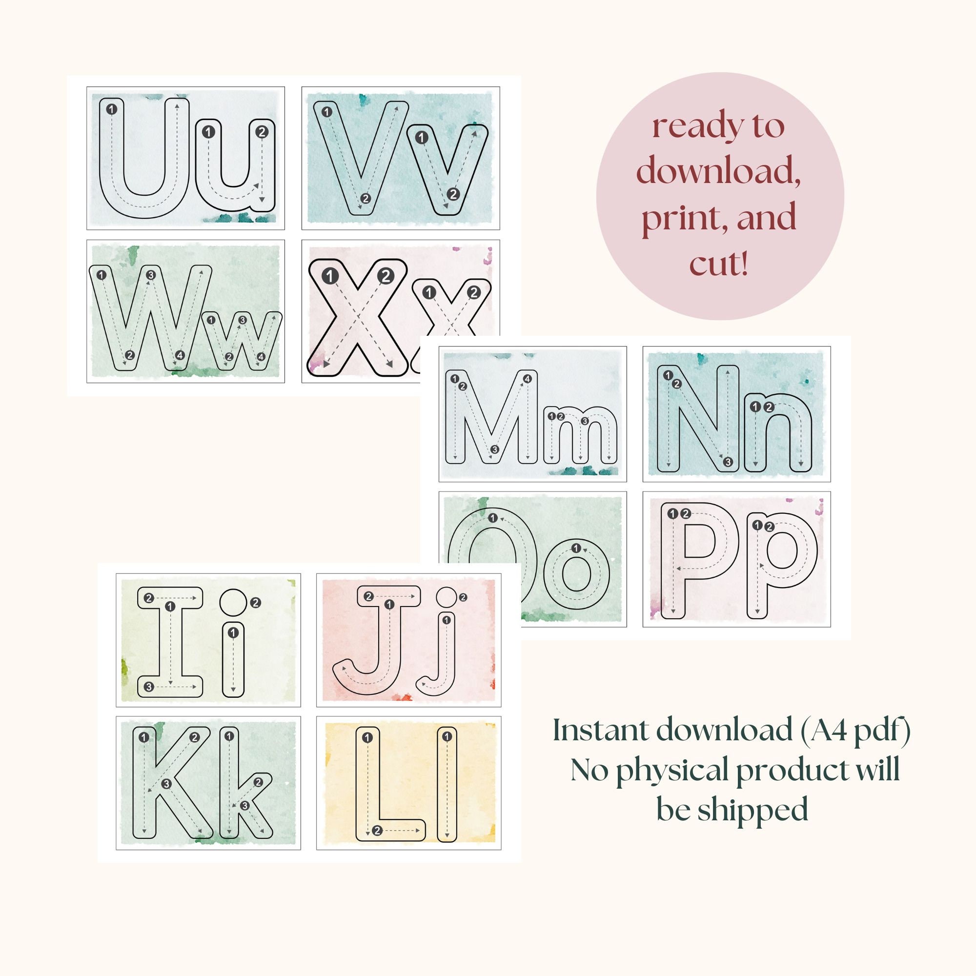 Letter Tracing Cards for Kids, A-Z Tracing Cards, Alphabet Multisensory ...