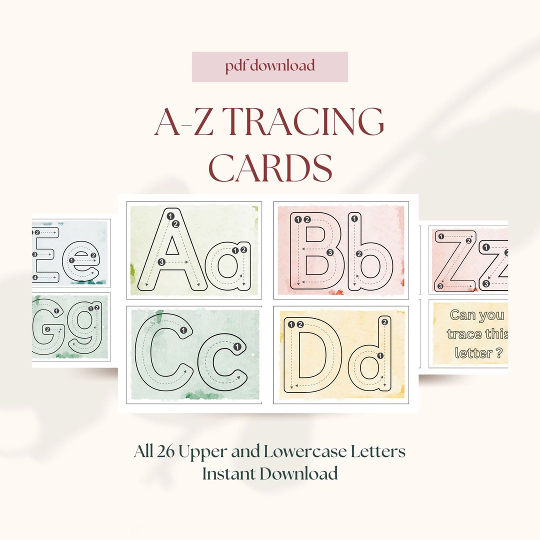 Letter Tracing Cards for Kids, A-Z Tracing Cards, Alphabet Multisensory ...