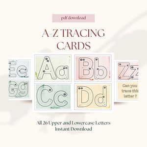 Letter Tracing Cards for Kids, A-Z Tracing Cards, Alphabet Multisensory ...