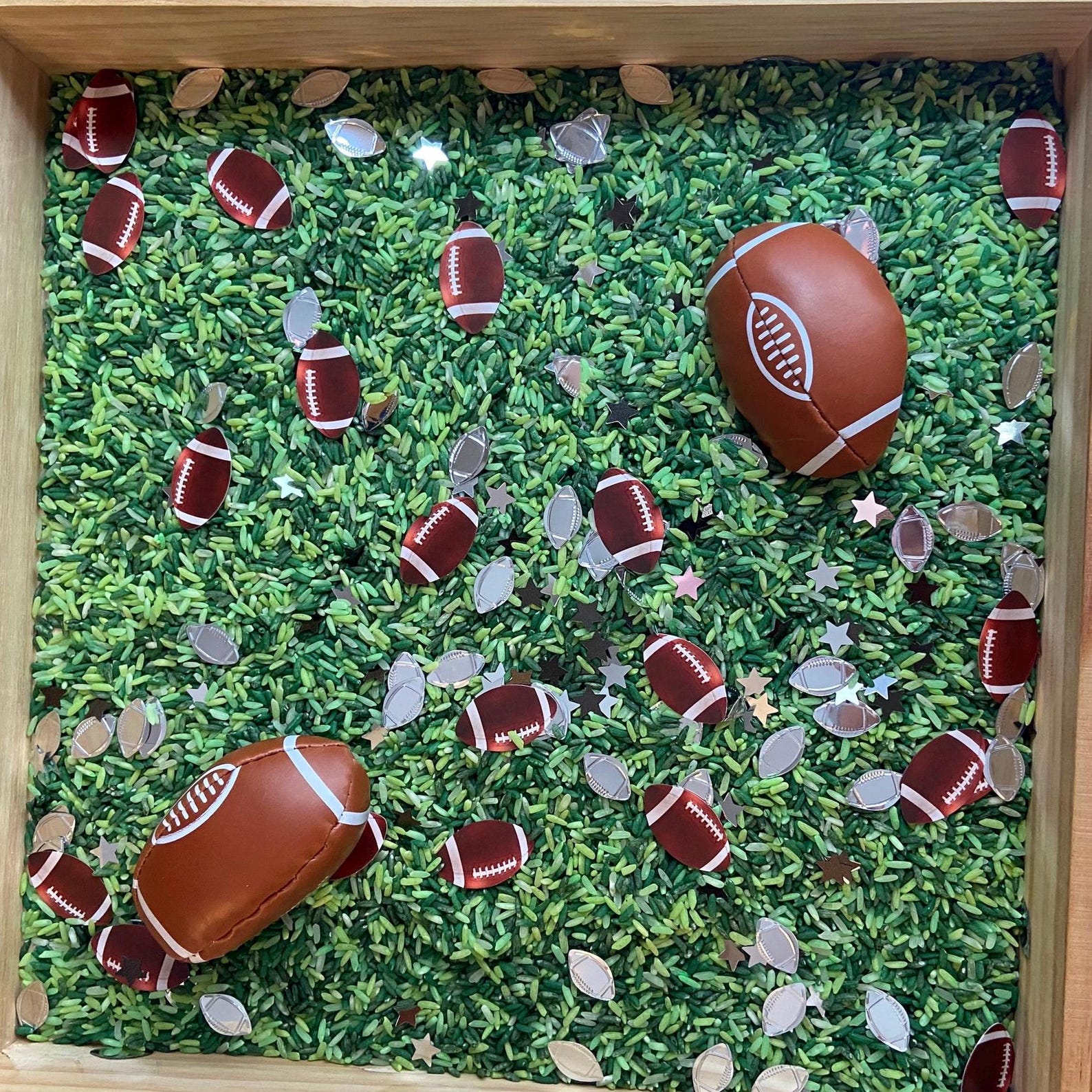Football Sensory Bin Filler Sports Sensory Bin Rice Sensory Play Loose ...
