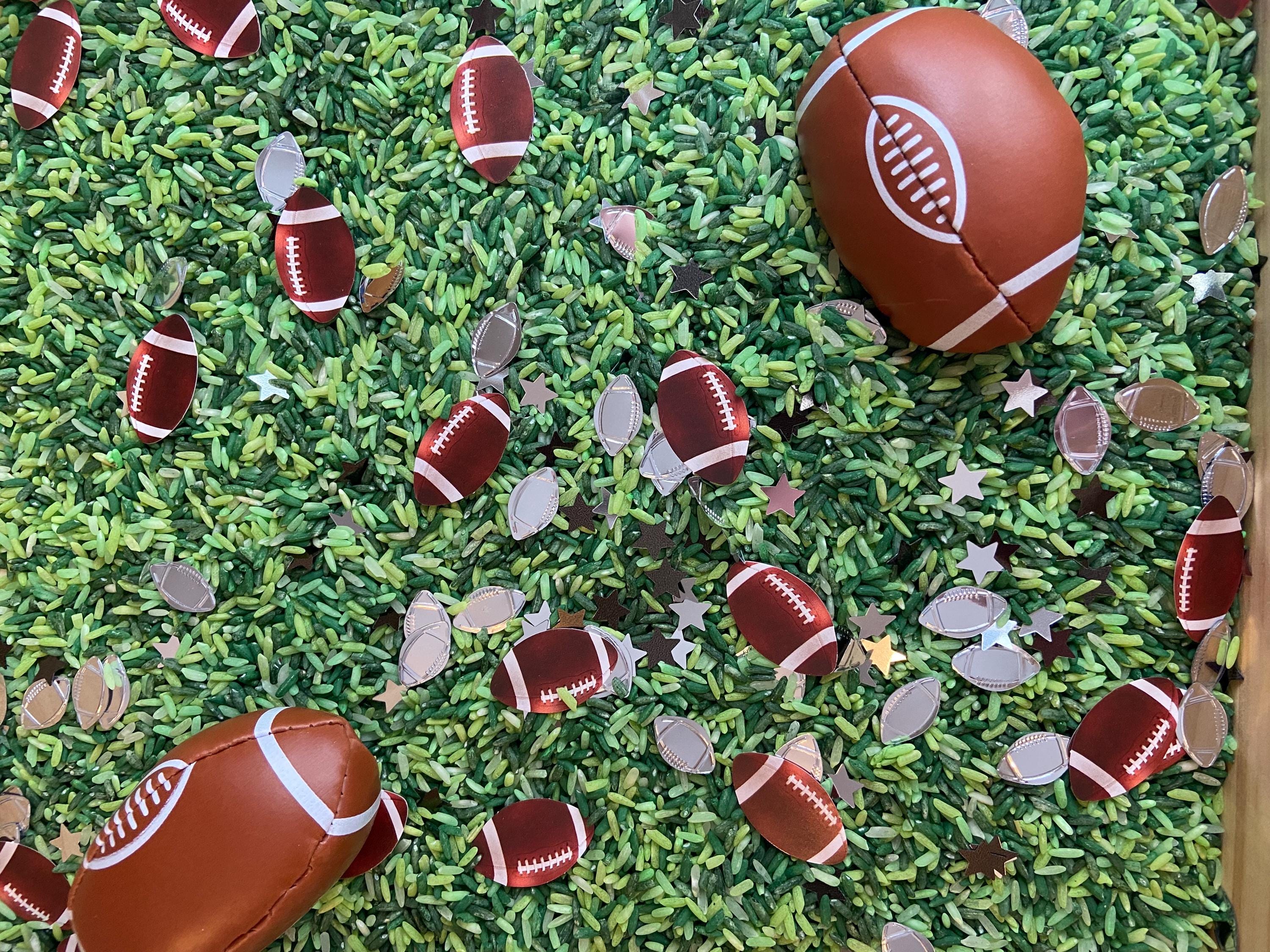 Football Sensory Bin Filler Sports Sensory Bin Rice Sensory Play Loose ...