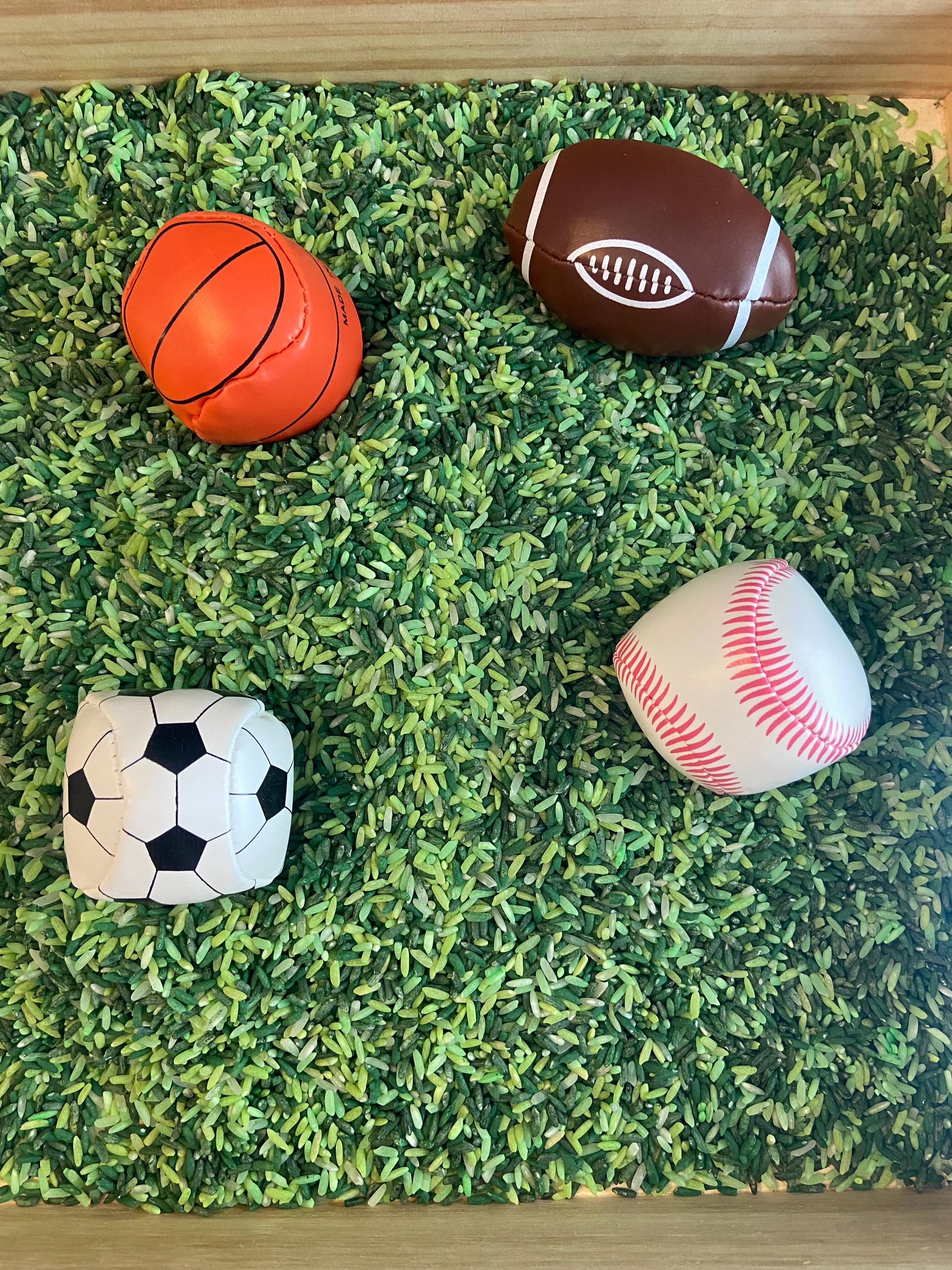 Sports Balls Sensory Bin Filler Football Sensory Bin Rice Sensory Play ...