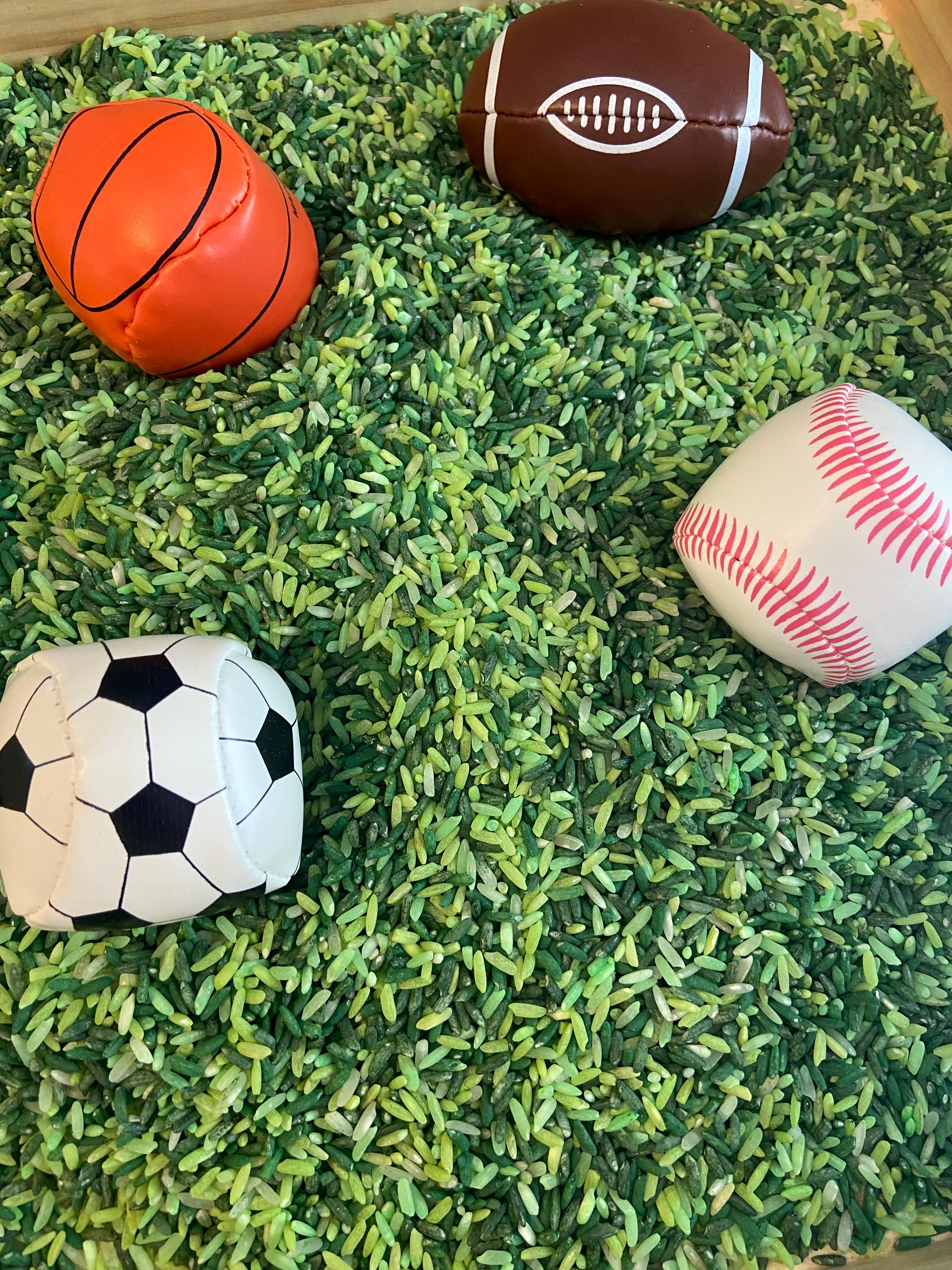 Sports Balls Sensory Bin Filler Football Sensory Bin Rice Sensory Play ...