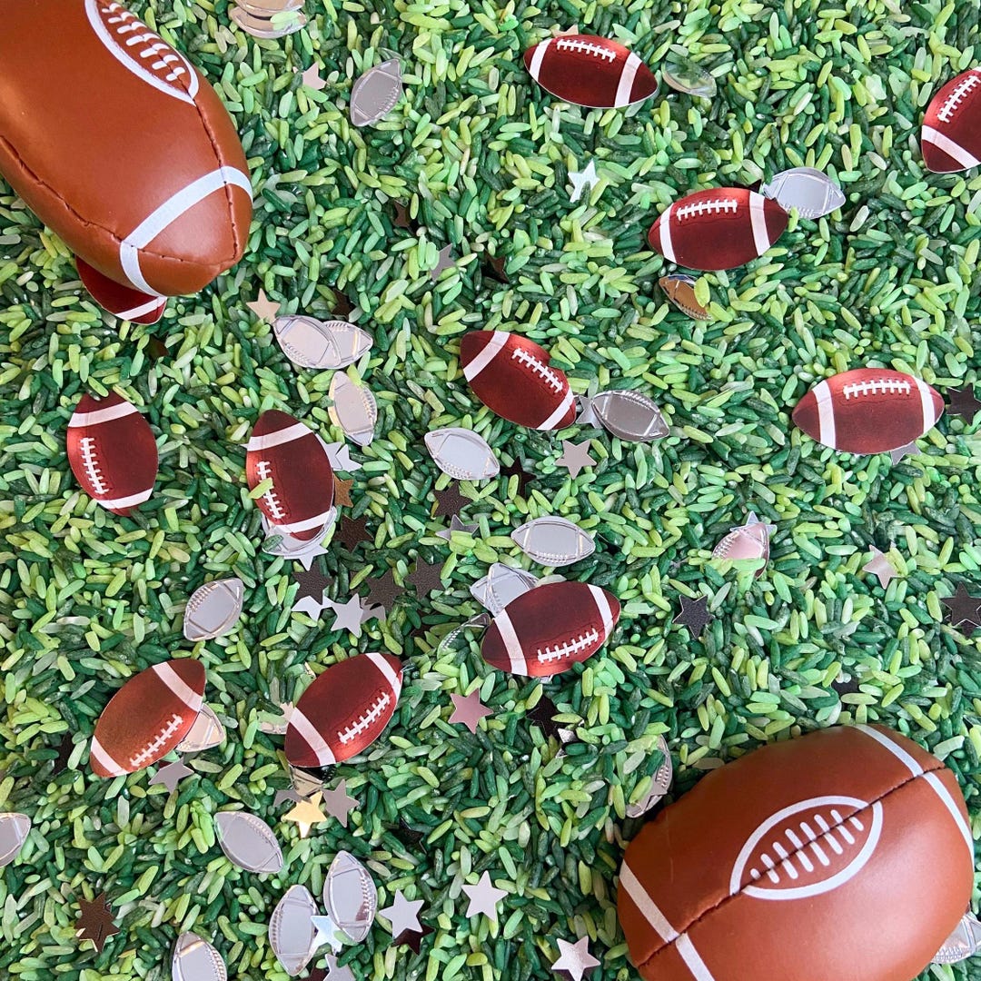 Football Sensory Bin Filler Sports Sensory Bin Rice Sensory Play Loose ...