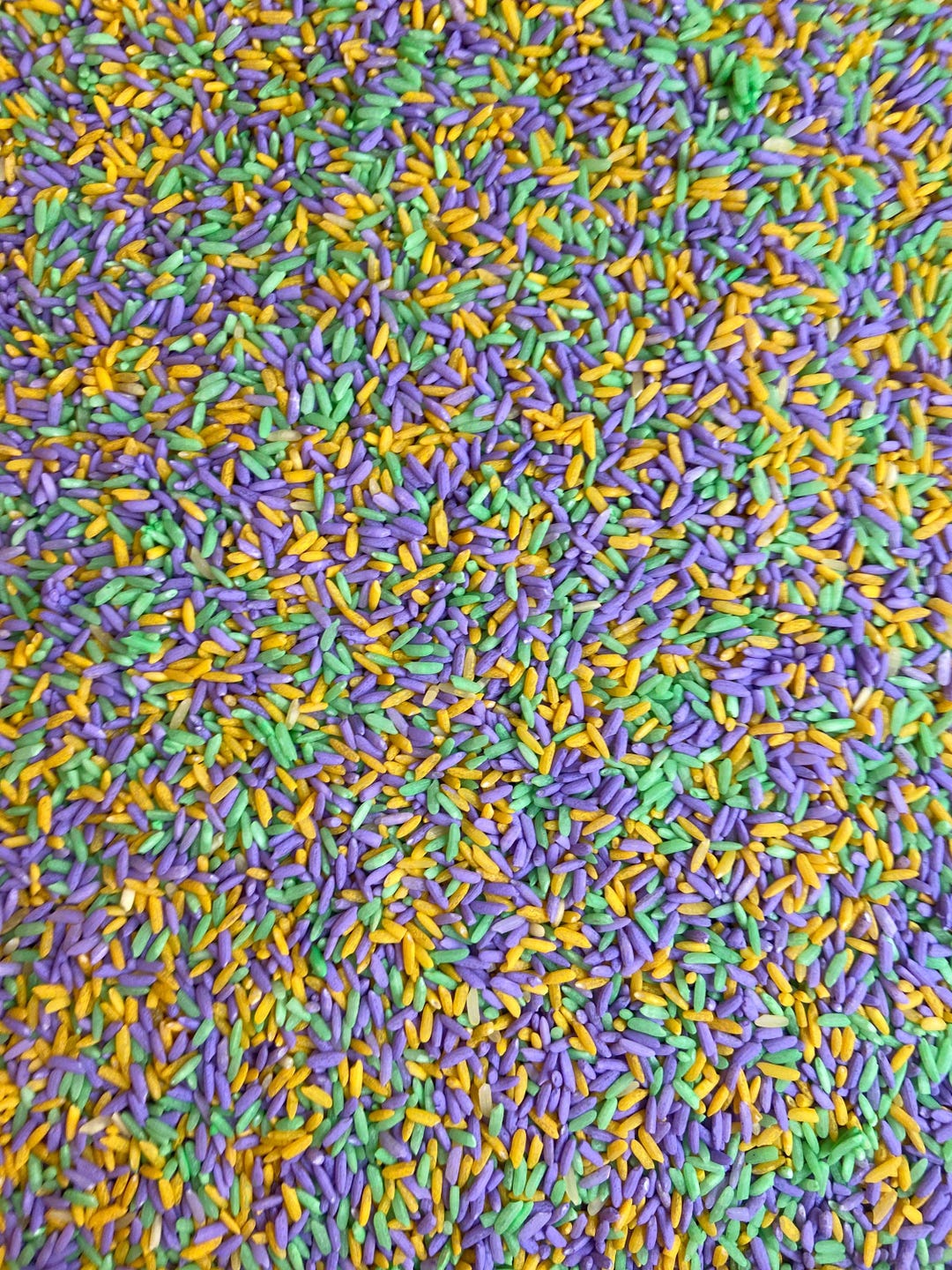 Mardi Gras Sensory Bin Filler Purple Yellow Green Sensory Bin Rice ...