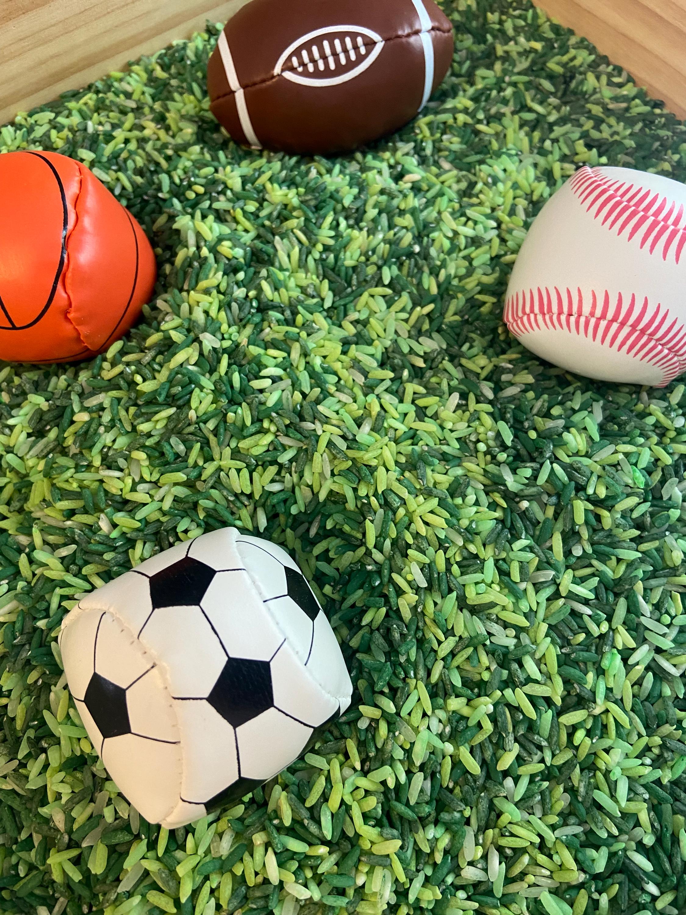 Sports Balls Sensory Bin Filler Football Sensory Bin Rice Sensory Play ...