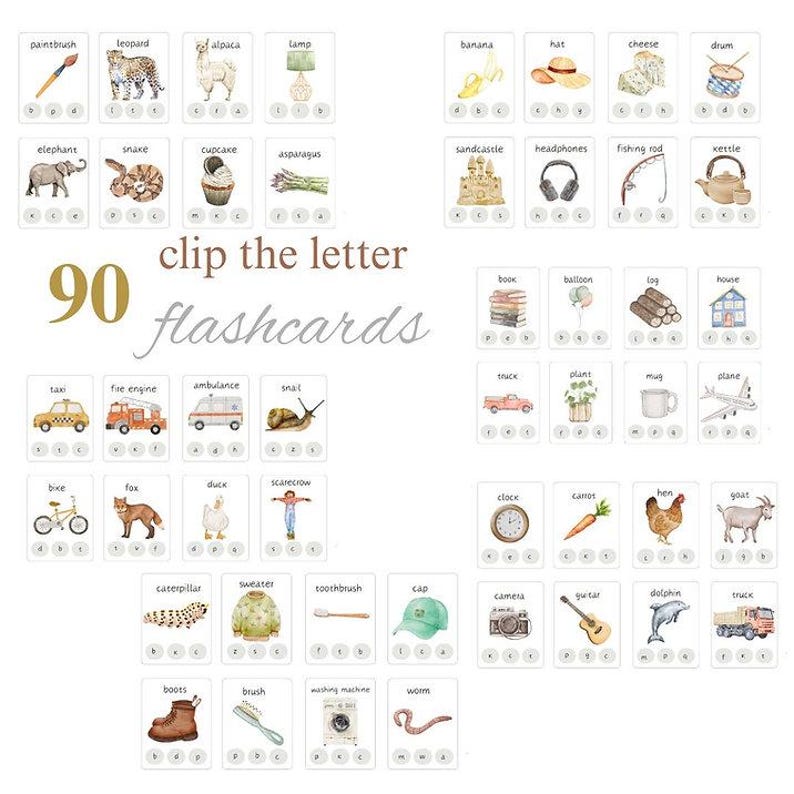 Beginning Letter Sound Clip Cards for Early Learning Homeschool Morning ...