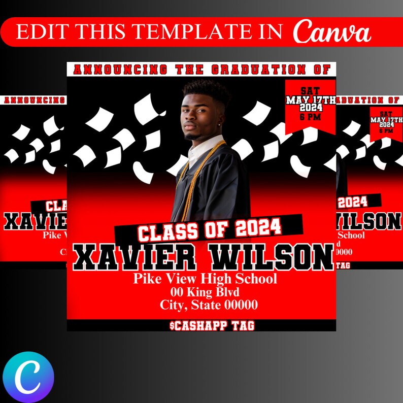 Graduation Flyer Graduation Party Flyer Editable Graduation Invitation ...