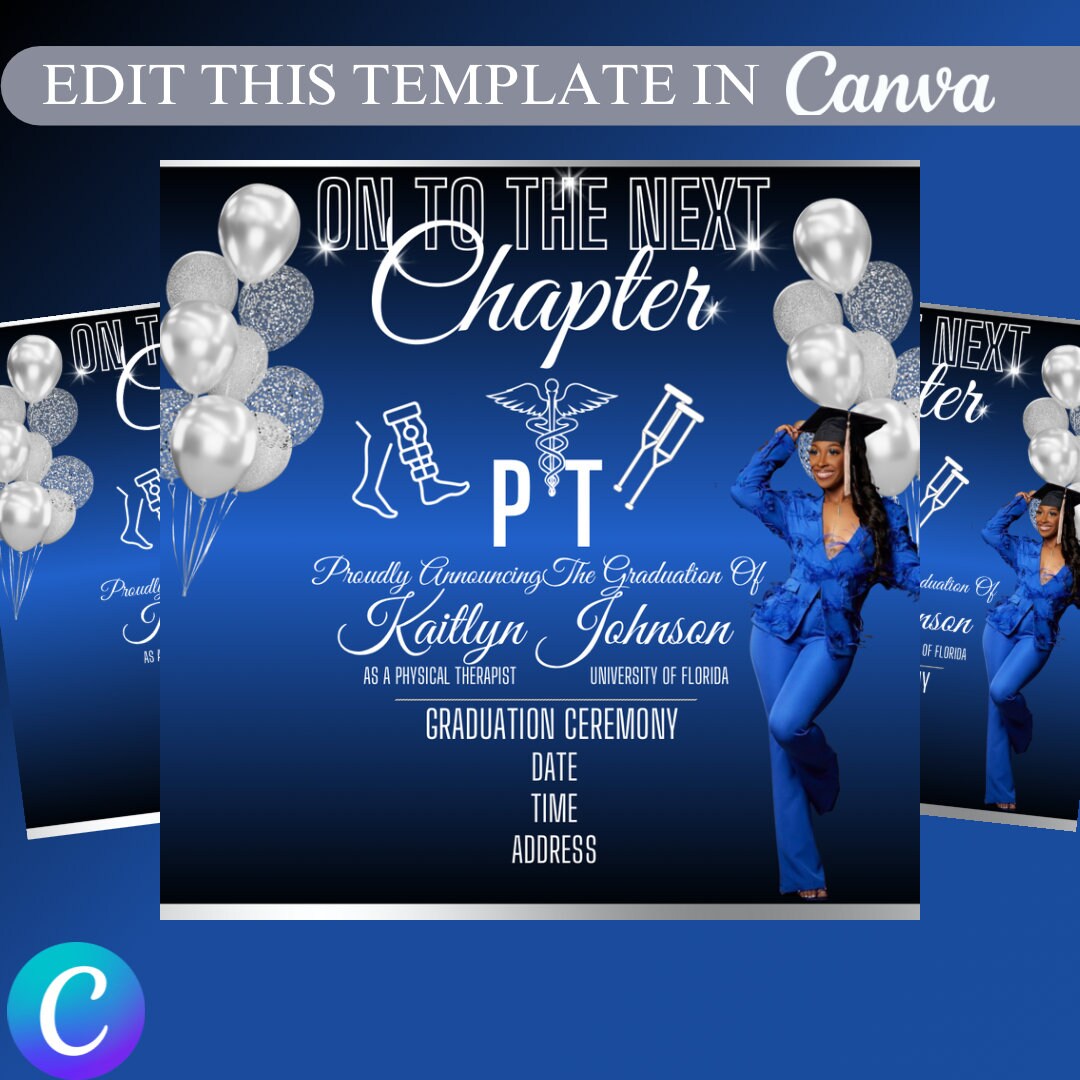 Physical Therapy Graduation Flyer: Canva Template (digital Download) - Etsy