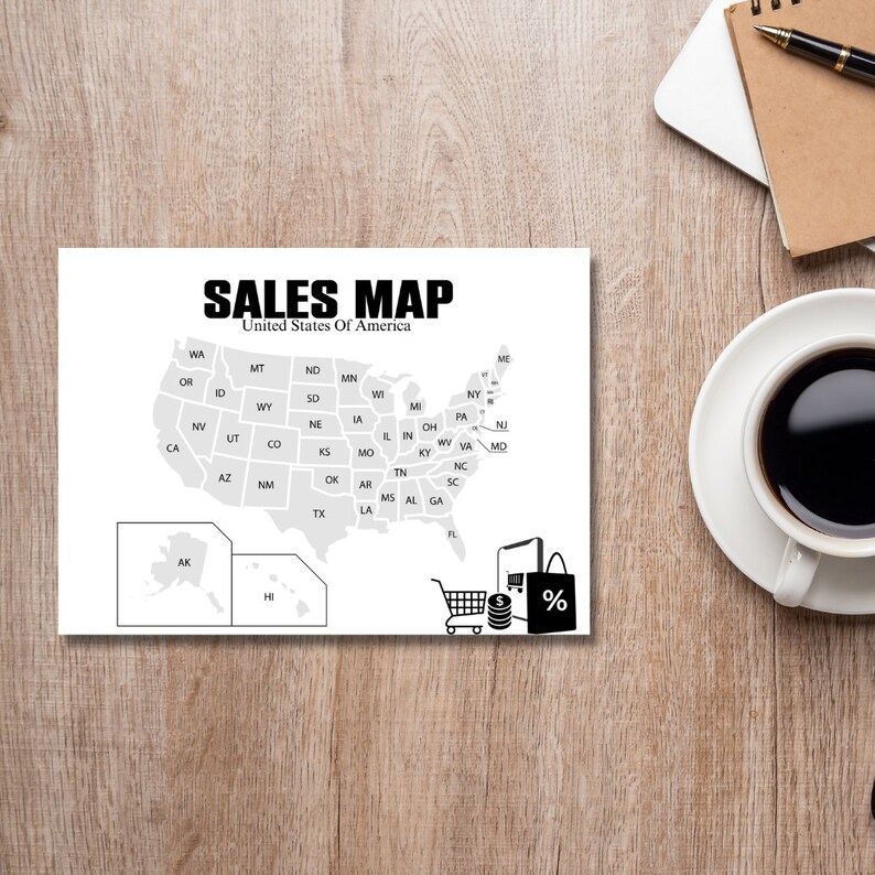 Printable Sales Map for Small Business - Etsy