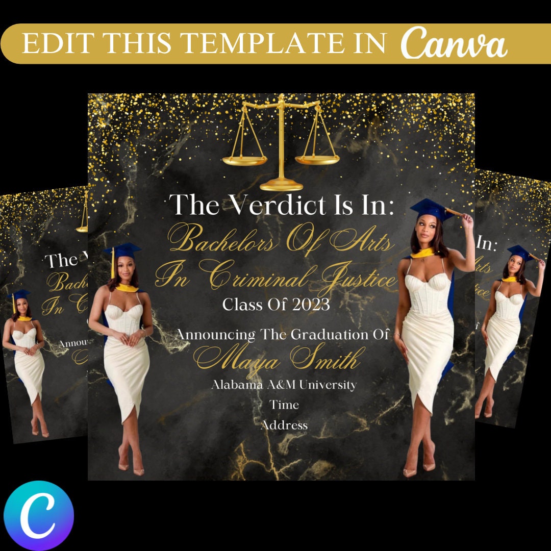 Editable College Graduation Template, Lawyer, Criminal Justice ...