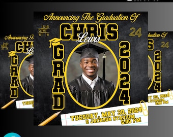 Editable Graduation Invitation Flyer Graduation Flyer Graduation Party ...