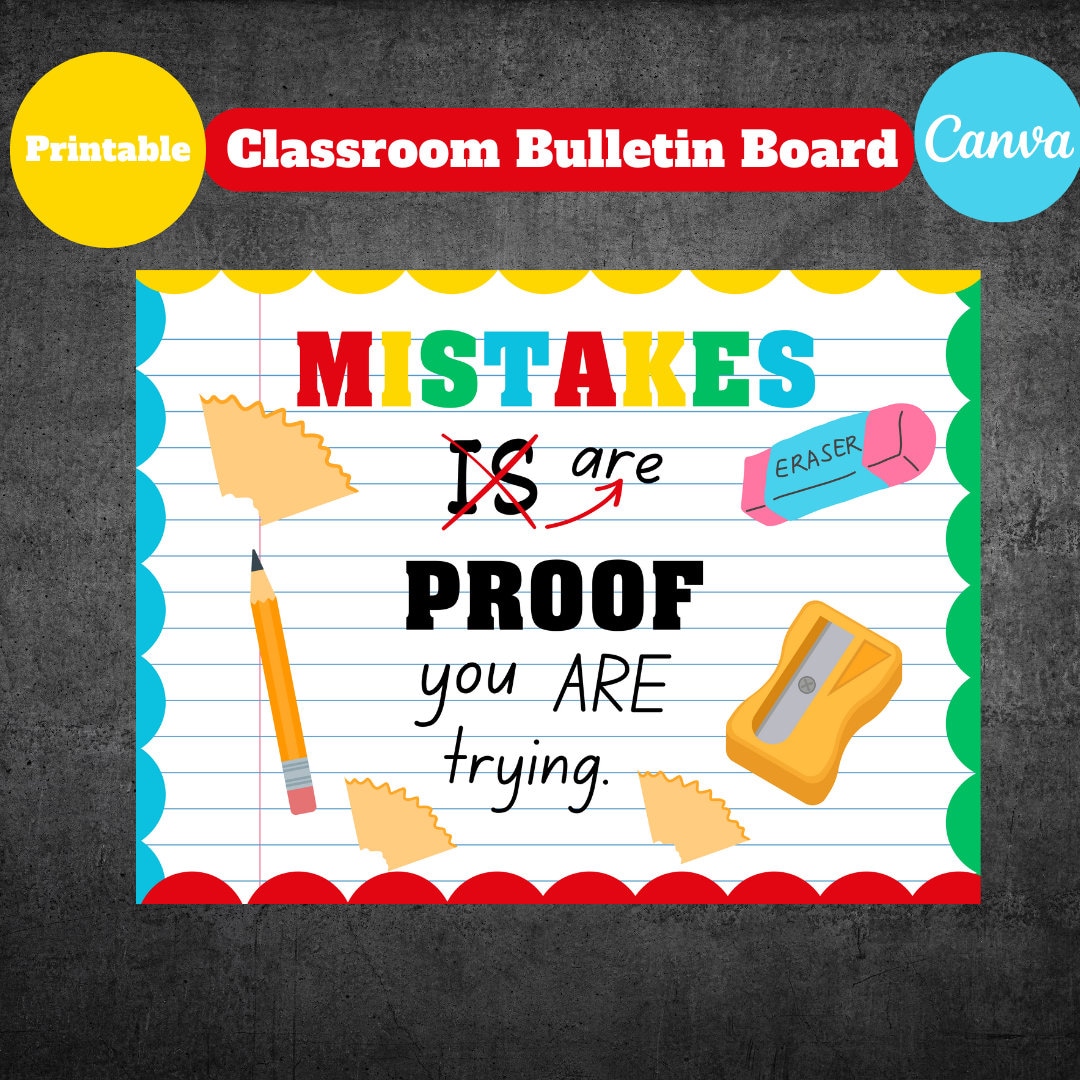 Digital Bulletin Board, Mistakes Are Proof You Are Trying, Teacher ...