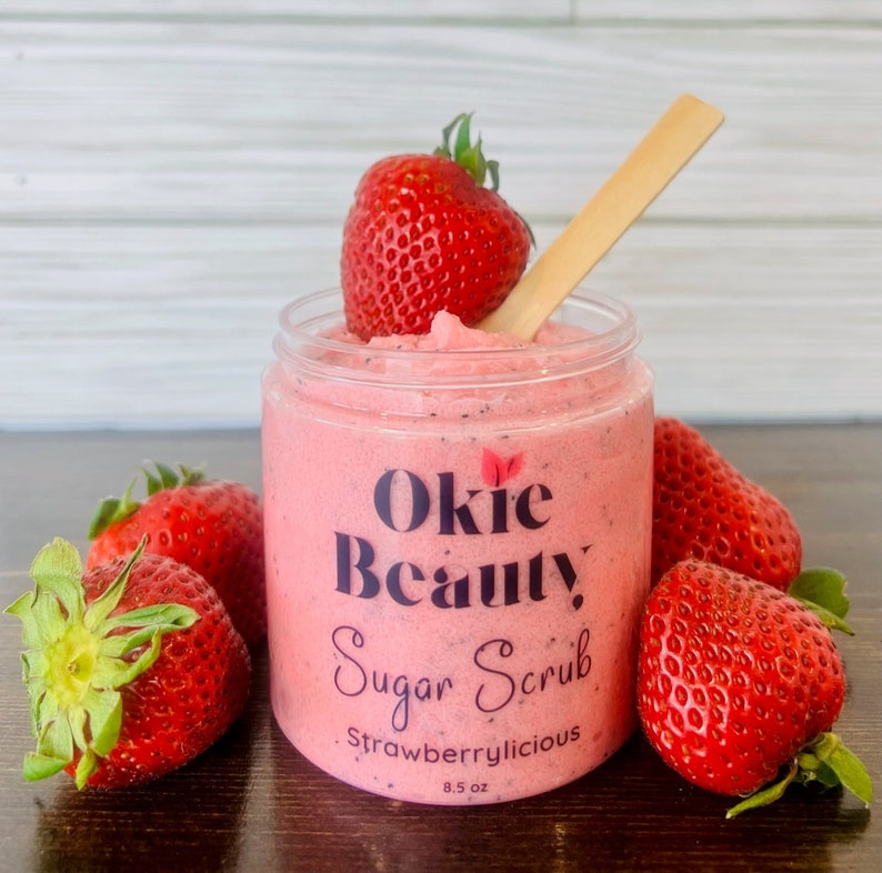 Strawberry Emulsified Organic Sugar Scrub Body Polish Exfoliating Spa ...