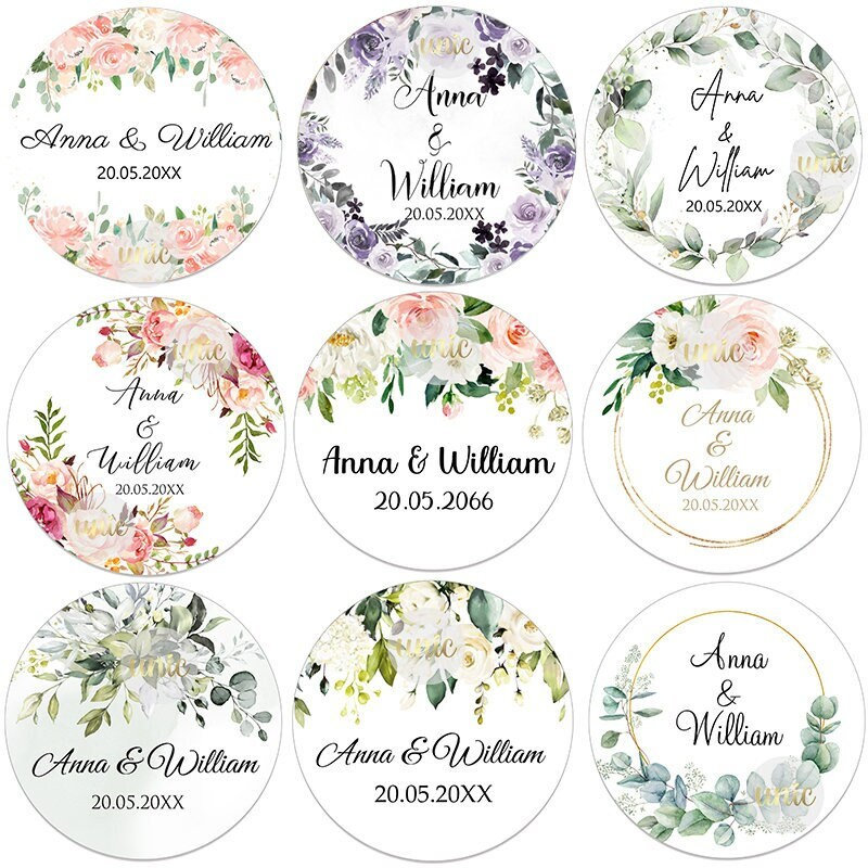 Custom Wedding Stickers Personalized Wedding Labels Stickers Thank You ...