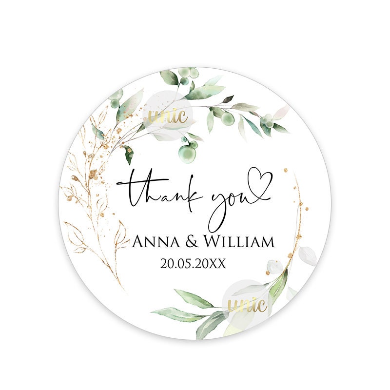 Custom Wedding Stickers Personalized Wedding Labels Stickers Thank You ...