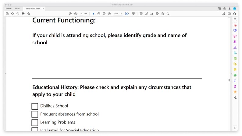 Comprehensive Child/teen Intake Form - Pdf. - Etsy
