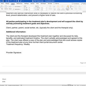 PTSD Treatment Plan Pdf - Etsy
