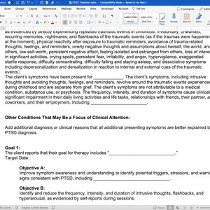 PTSD Treatment Plan Pdf - Etsy