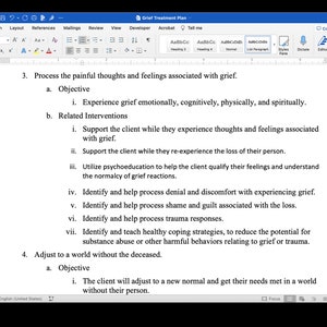 Treatment Plan for Grief Therapy - Etsy