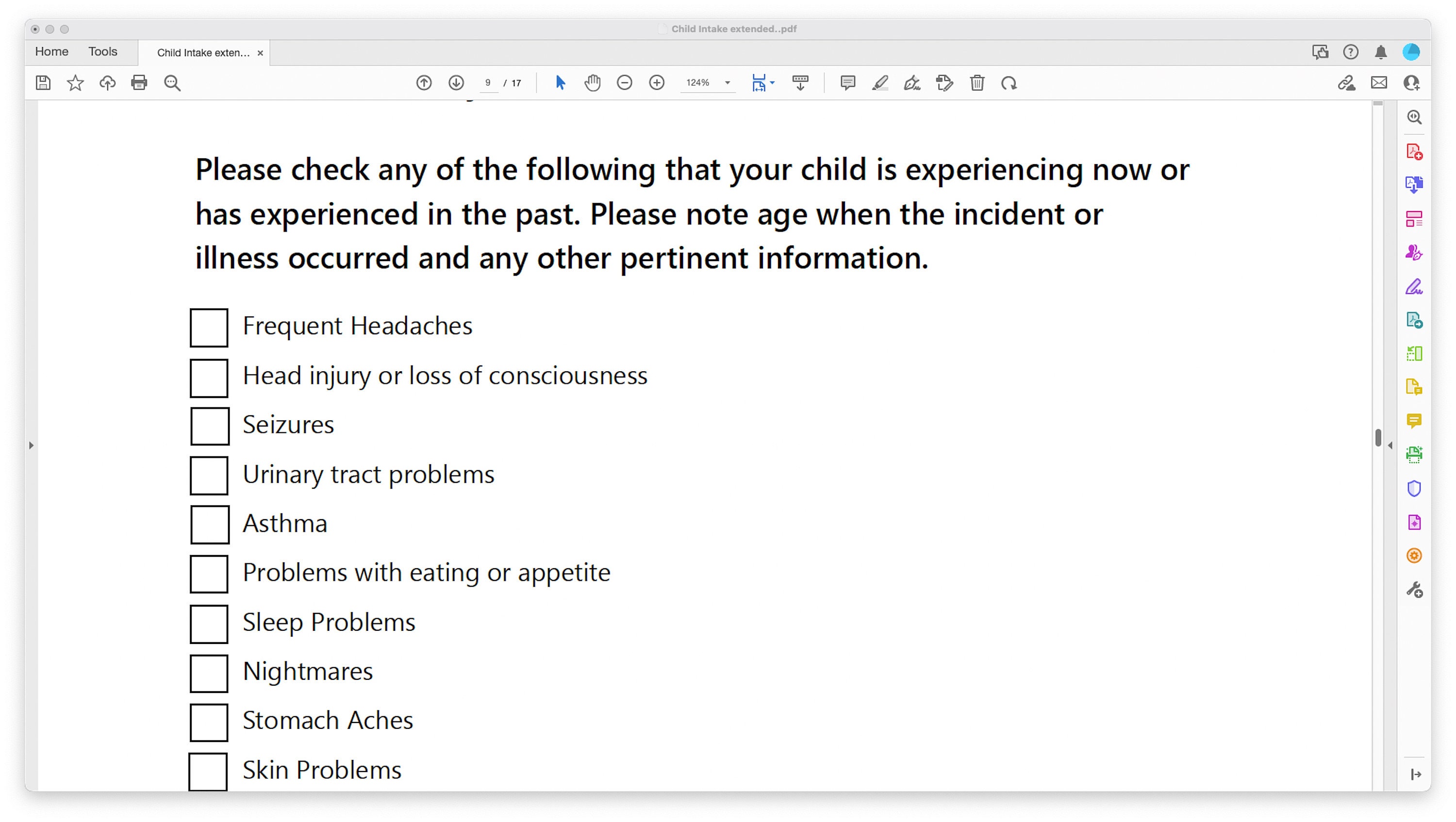 Comprehensive Child/teen Intake Form - Pdf. - Etsy