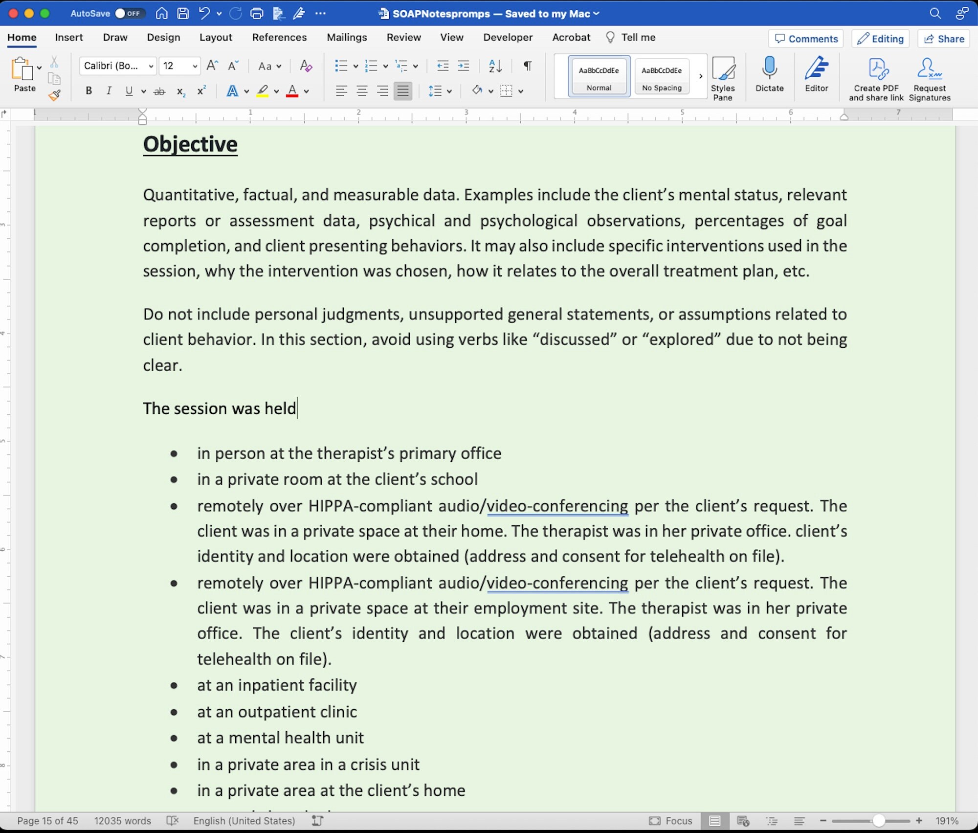 Therapy SOAP Note Template: Prompts for Therapists (45 Pages) - Etsy
