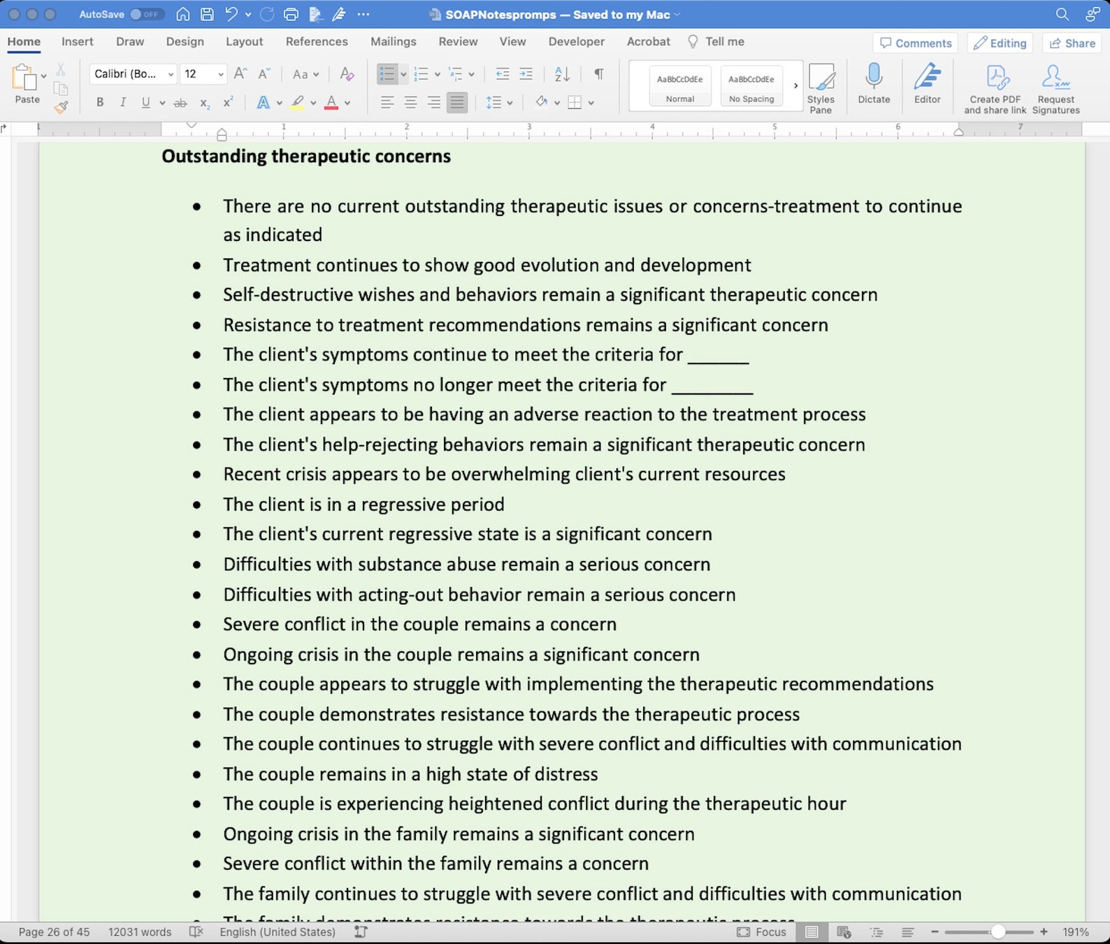 Therapy SOAP Note Template: Prompts for Therapists (45 Pages) - Etsy