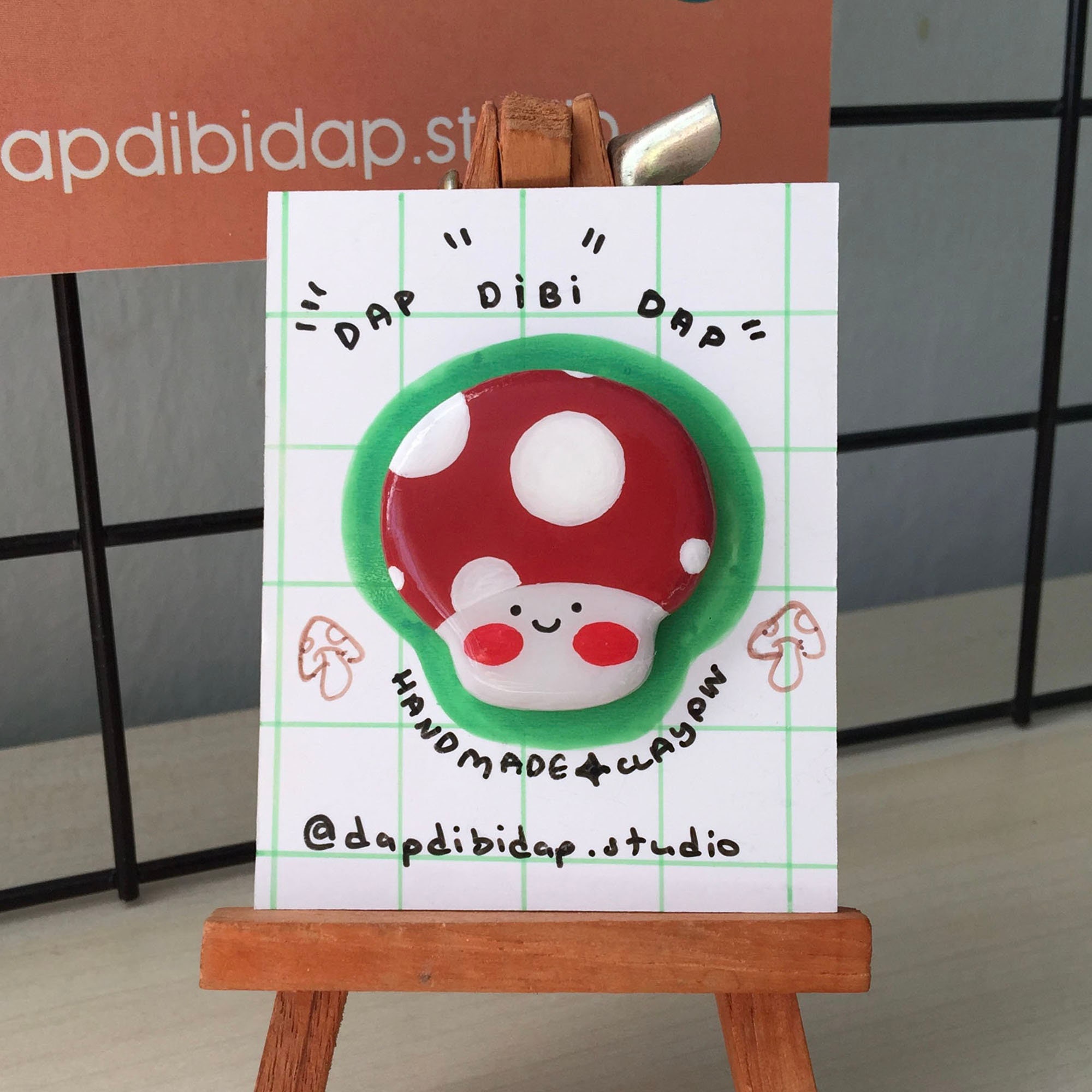 Mushrooms Clay Pin Brooch Handmade Air Dry Clay Gift - Etsy