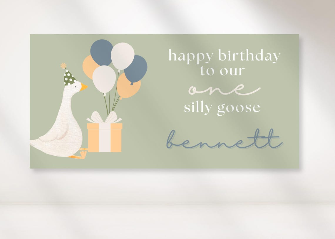 One Silly Goose Banner TEMPLATE - Etsy