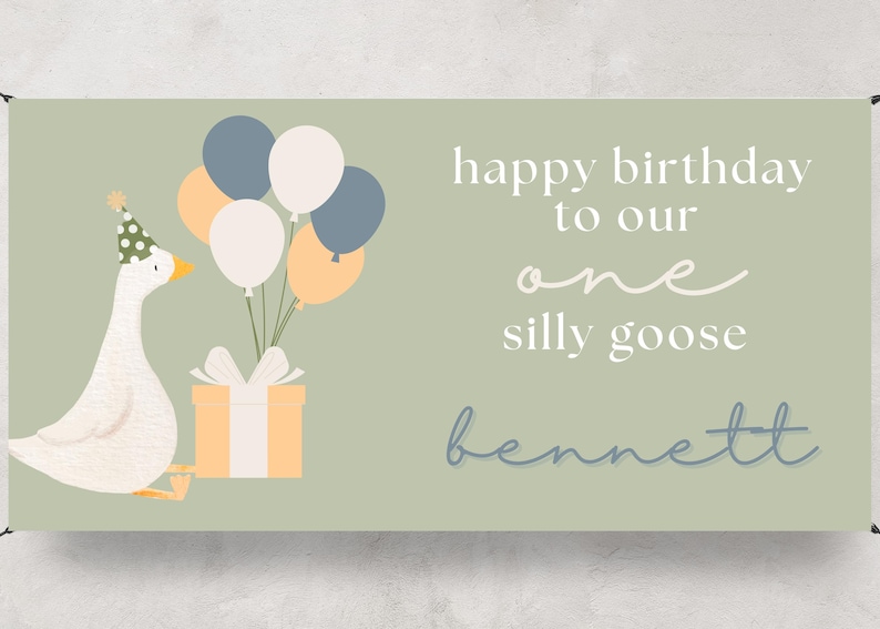 One Silly Goose Banner TEMPLATE - Etsy