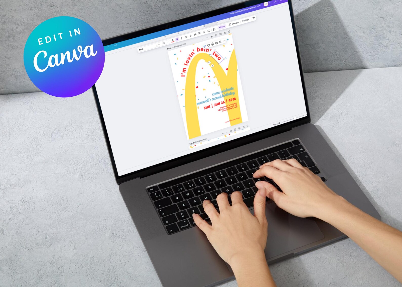 Mcdonalds Birthday Invitation TEMPLATE (digital) - Etsy