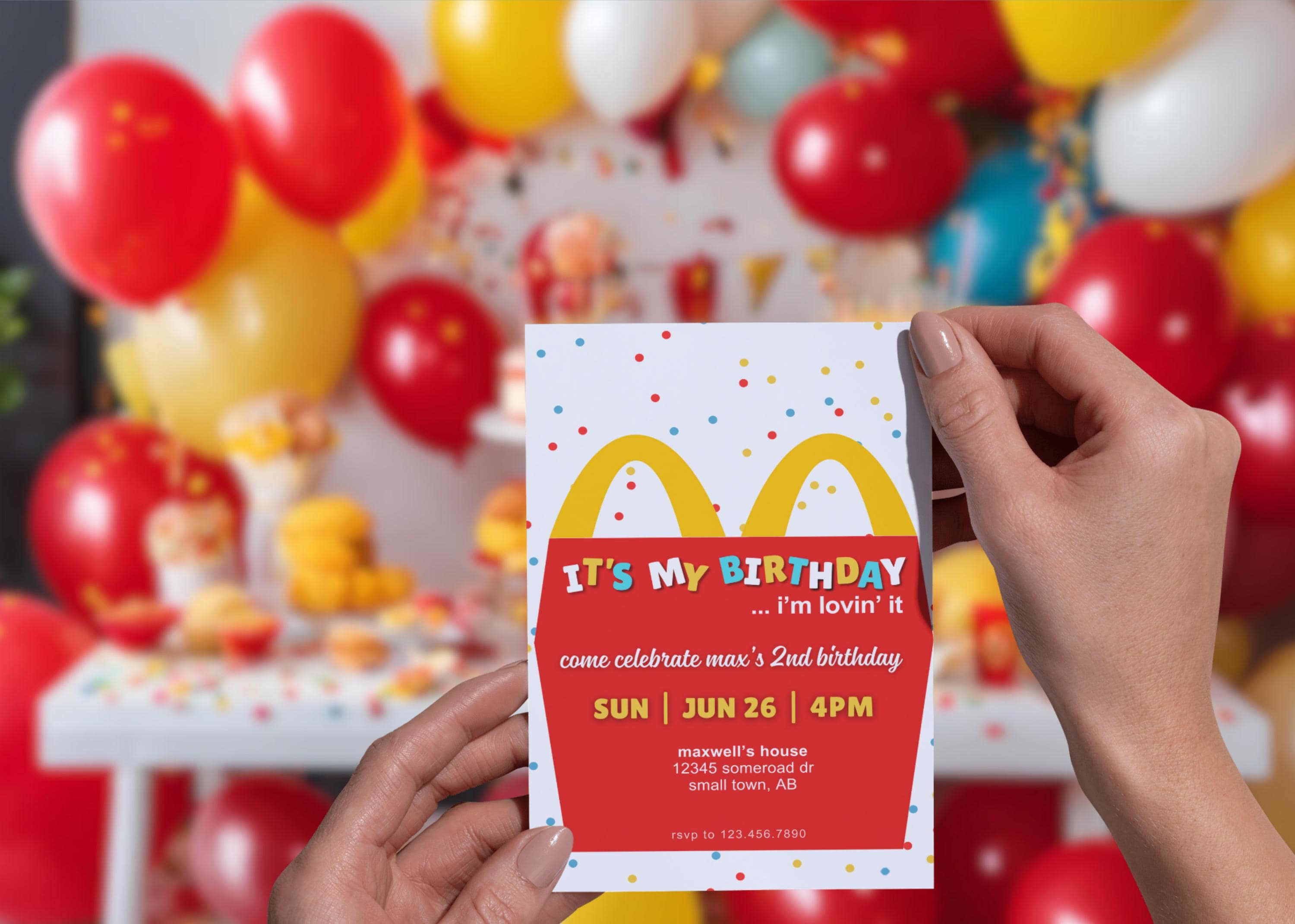 Mcdonald's Birthday Invitation Template (DIGITAL) - Etsy
