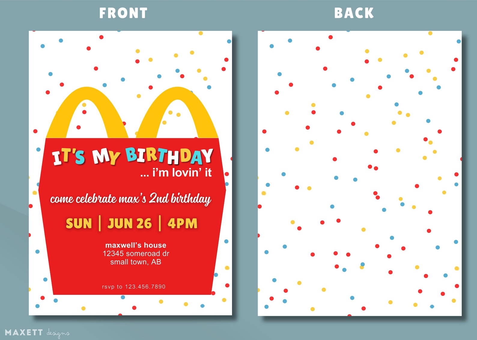 Mcdonald's Birthday Invitation Template (DIGITAL) - Etsy