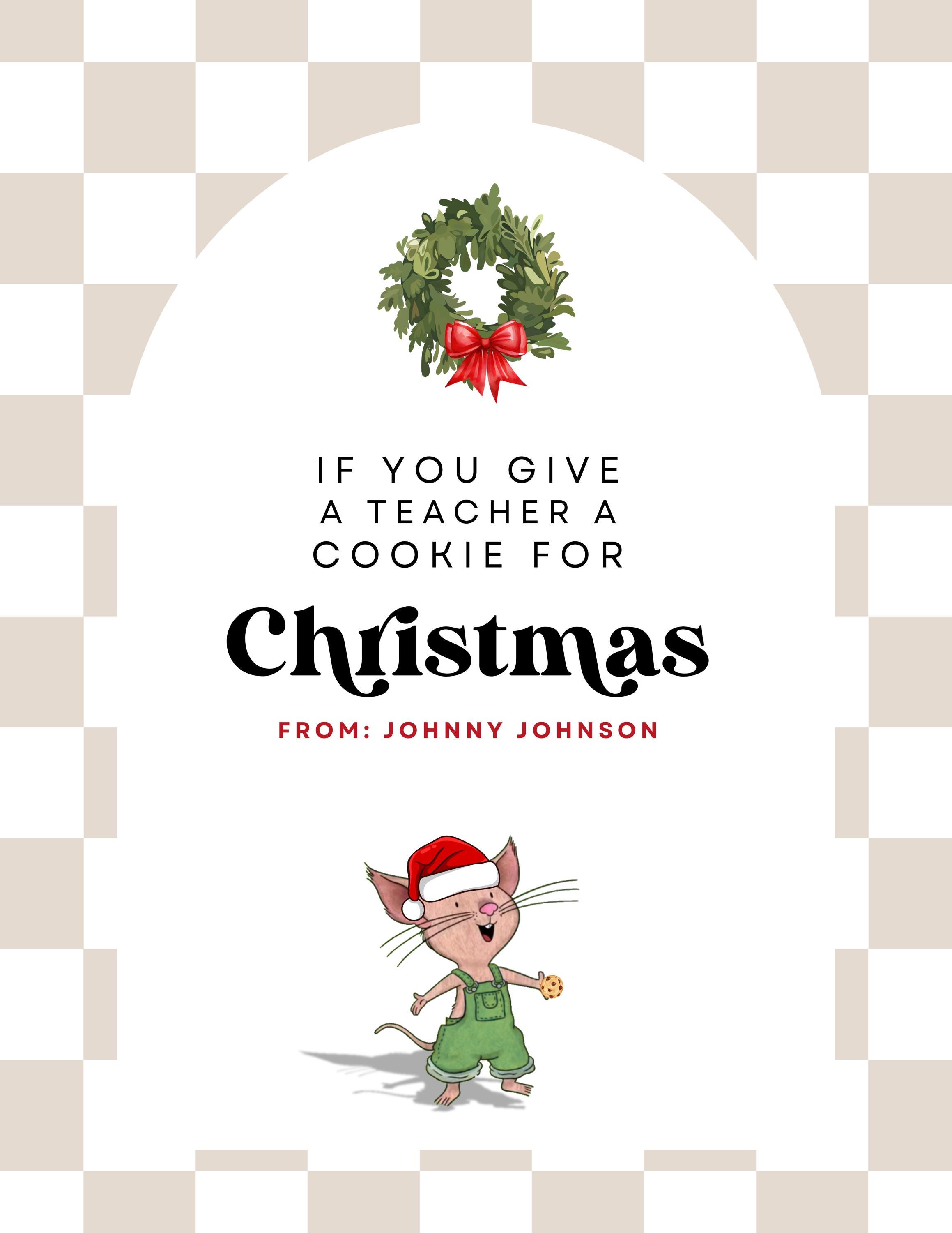 If You Give a Teacher a Cookie for Christmas Gift Book - TEMPLATE - Etsy