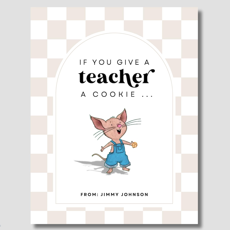 If You Give a Teacher a Cookie Book Template - Etsy