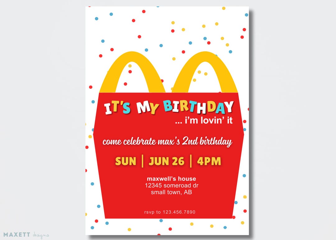 Mcdonald's Birthday Invitation Template (DIGITAL) - Etsy