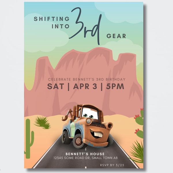 Tow Truck Party Invitation - Etsy