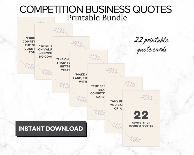22 Printable Powerful Business Competition Quotes Cards for Motivation ...