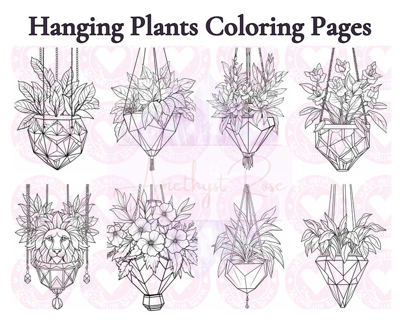 Hanging Plant Digital/printable Coloring Book - Etsy