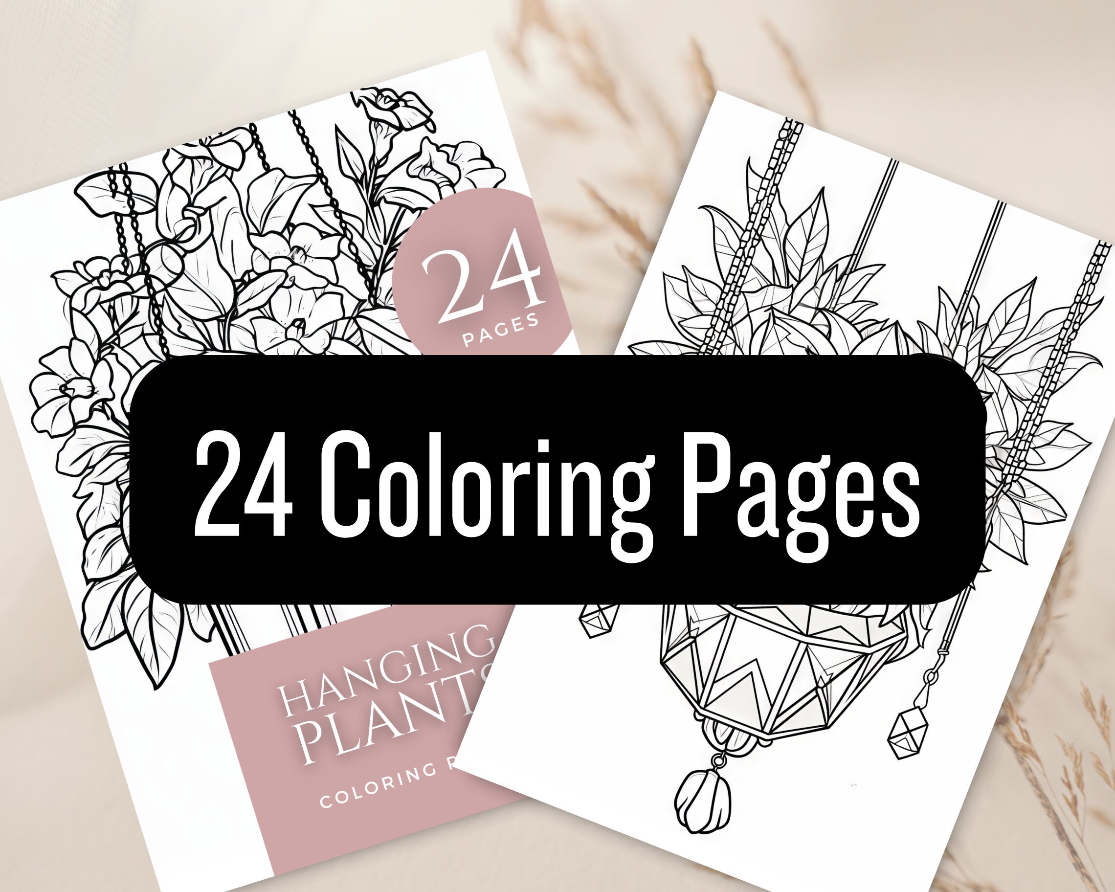 Hanging Plant Digital/printable Coloring Book - Etsy