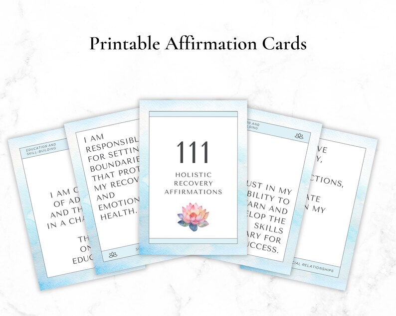111 Holistic Recovery Affirmation Cards | Printable Wellness Quotes ...