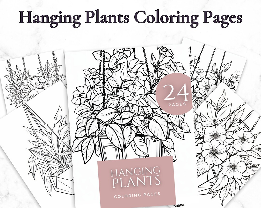 Hanging Plant Digital/printable Coloring Book - Etsy