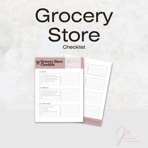 Printable Grocery Store Checklist PDF | Digital Grocery List Planner ...