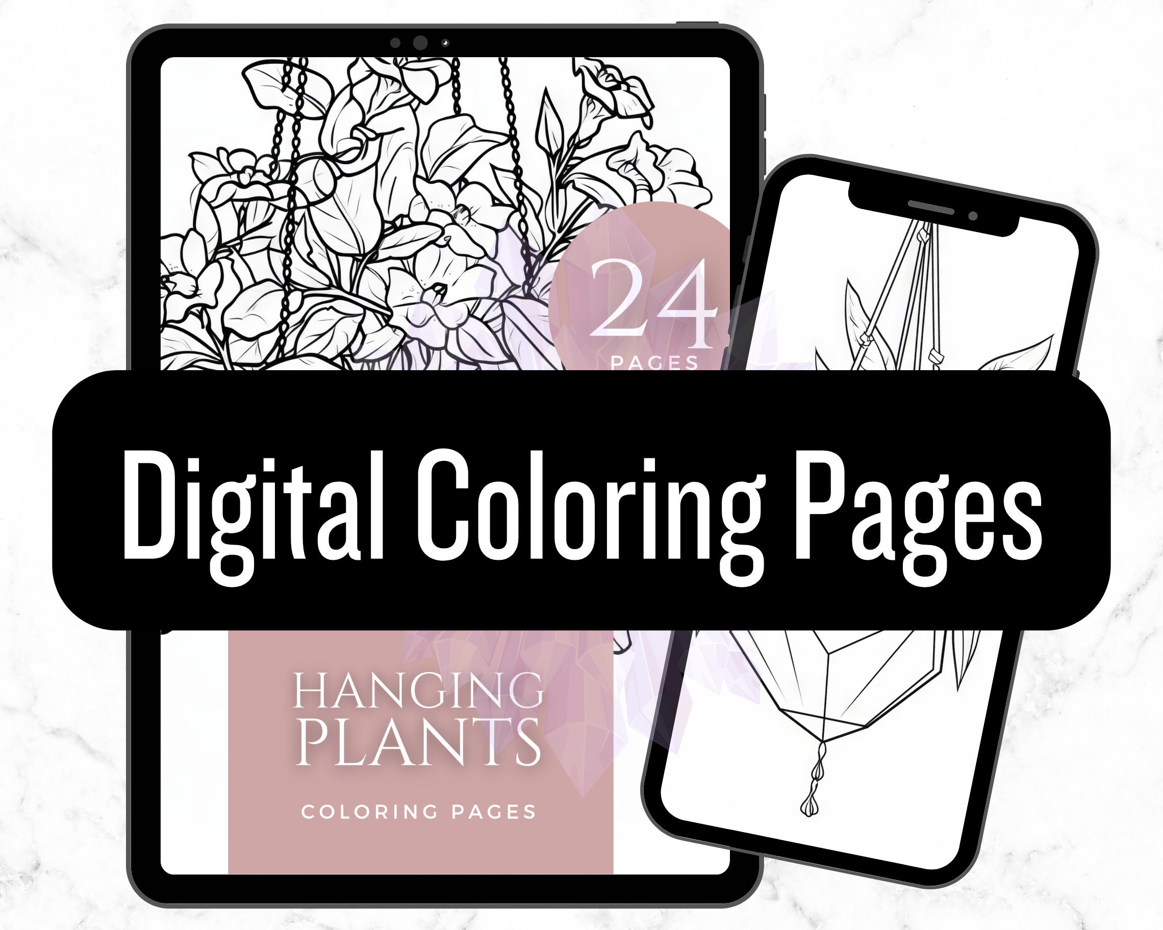 Hanging Plant Digital/printable Coloring Book - Etsy