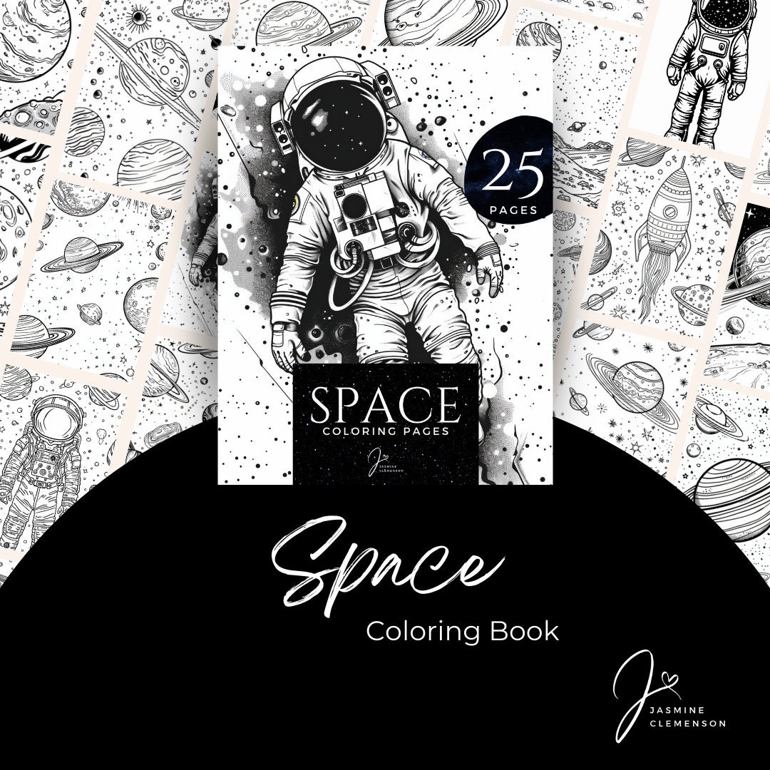 Space Digital/printable Coloring Book - Etsy