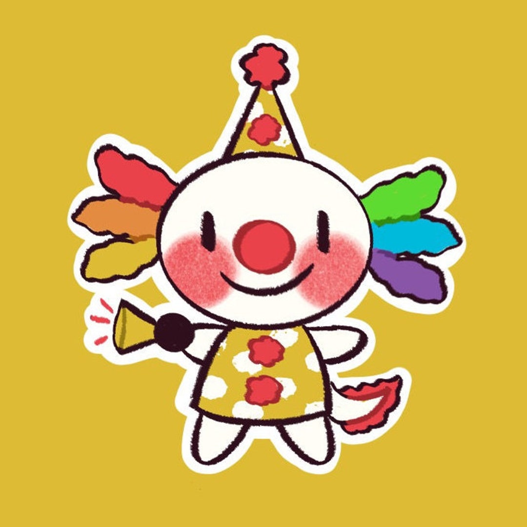 Silly Clown Axolotl Waterproof Vinyl Sticker - Etsy